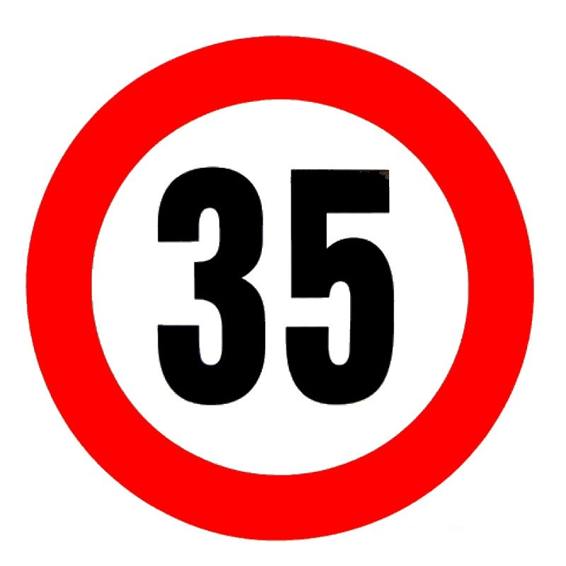 Samolepka Omezen Rychlosti 35 Km h Konstruk n Rychlost Pr m r 200 Mm Samolepka Omezen Rychlosti 35 Km h Konstruk n Rychlost Pr m r 200 Mm
